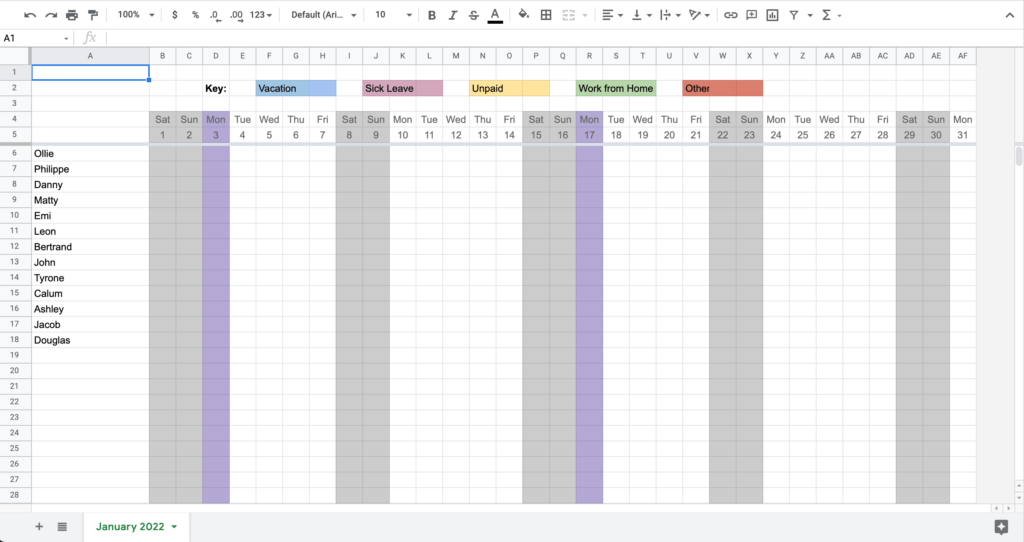 How to Set up a PTO Tracker in Google Sheets (2025 Template) - Flamingo