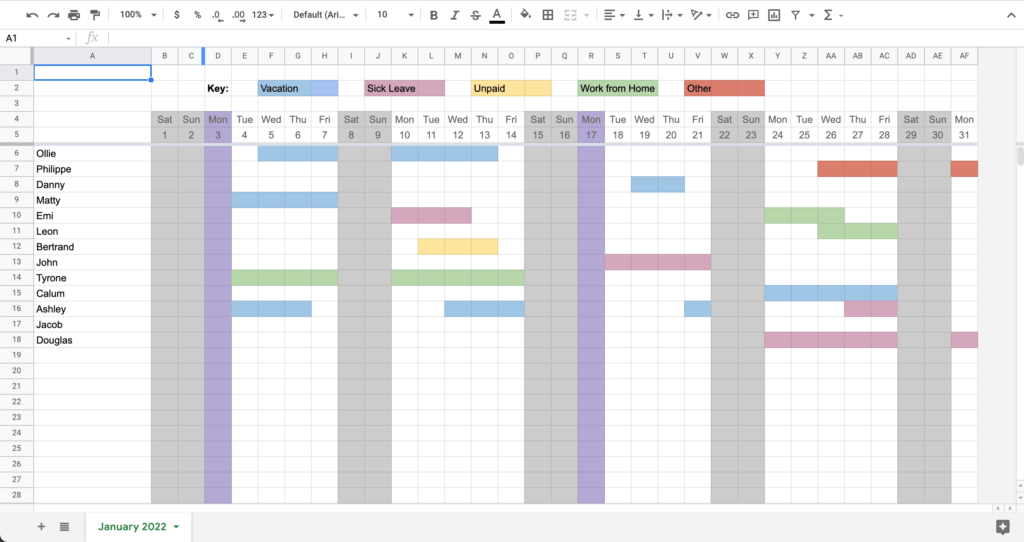 How to Set up a PTO Tracker in Google Sheets (2025 Template) - Flamingo