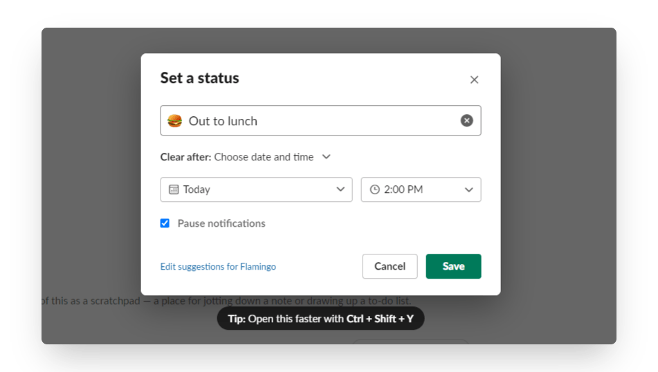 How to Set Your Slack Out of Office Status - Flamingo