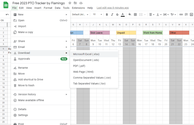 How to Set up a PTO Tracker in Google Sheets (2025 Template) - Flamingo