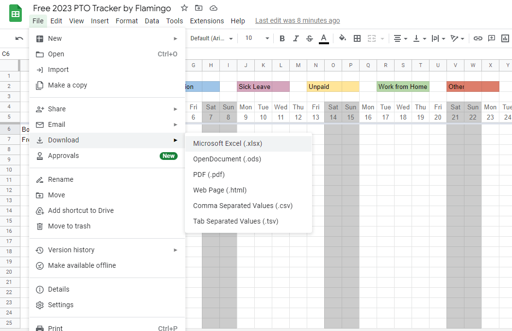 How to Set up a PTO Tracker in Google Sheets (2025 Template) - Flamingo